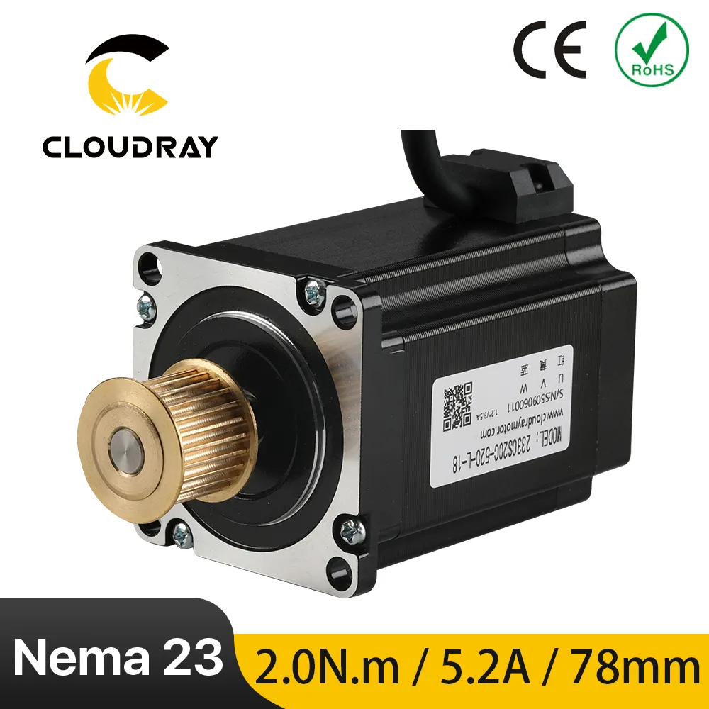 Cloudray Nema 23 Stepper Motors 3 Phase 2.0N·m 5.2A With Gear And 1.8m ...