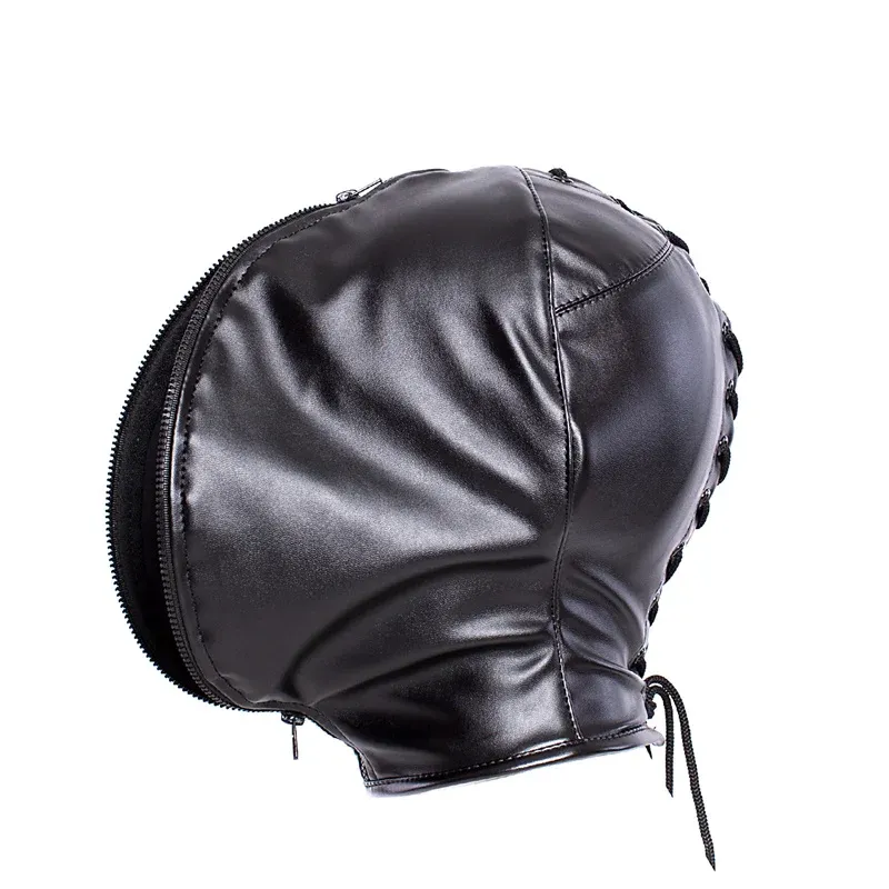 Double Leather Full Face Mask with Zipper for Cosplay and Masquerade ...