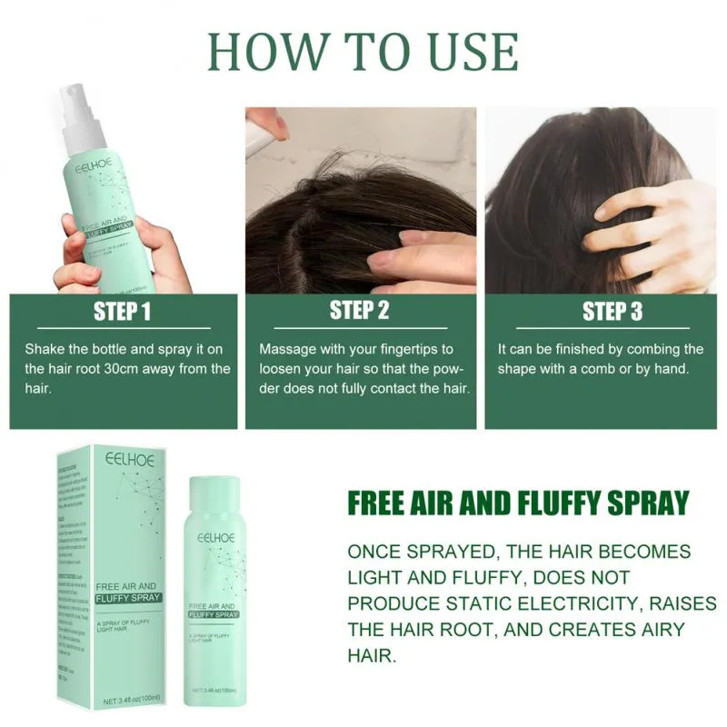 Dry Hair Spray 100ml 3.4 fl oz Oil Control Leave-in Fluffy No-wash ...