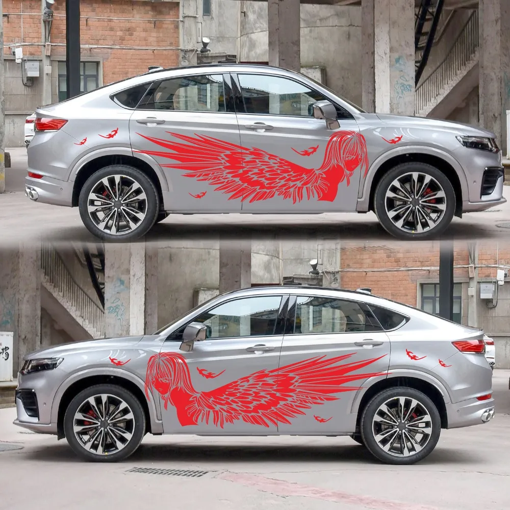 Girl Angel Wings Car Stickers Car Modified Body Stick Stick A Side Door ...