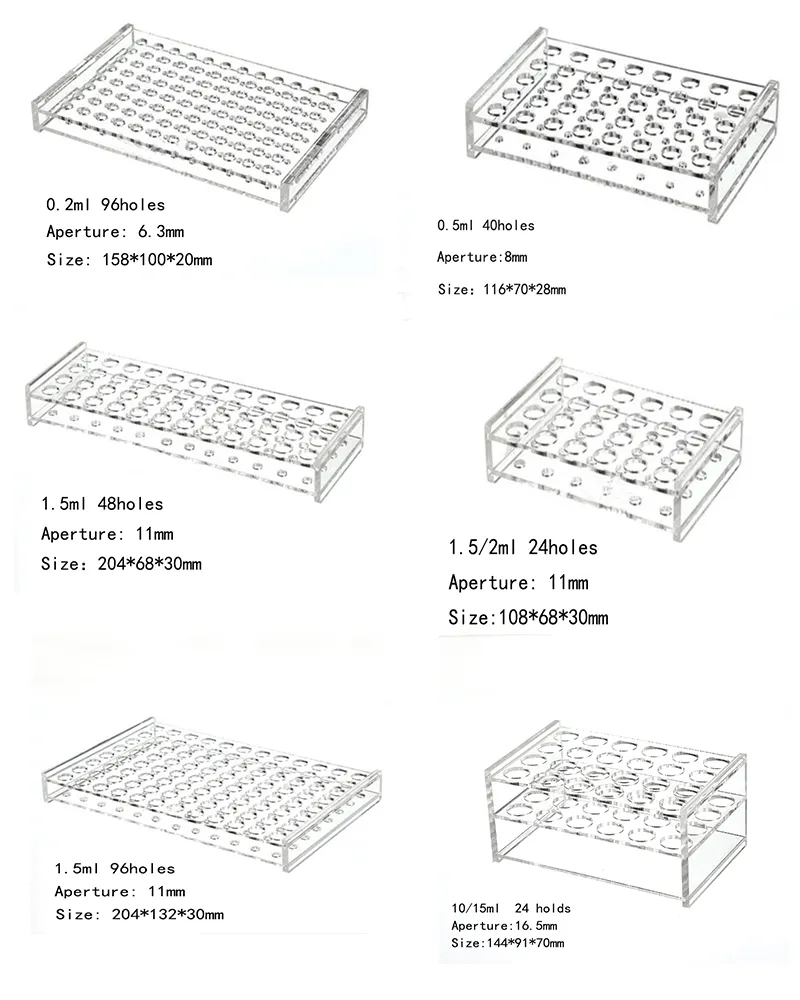 Micro Scale Pcr tube mounting brackets for Plexiglass and Acrylic Glass ...