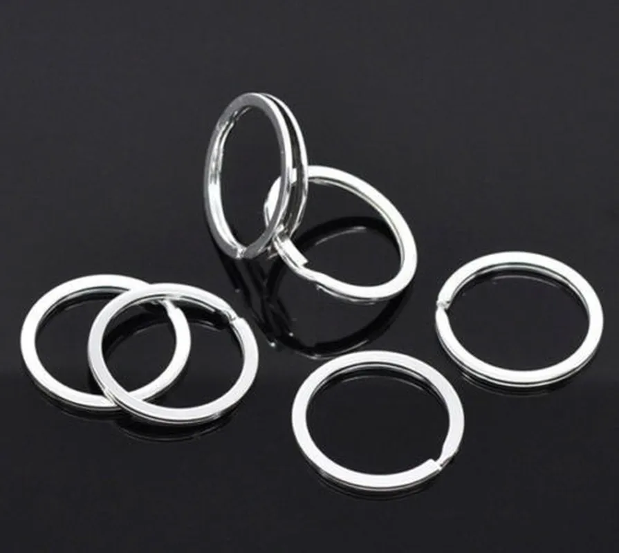 Silver Plated Zinc Alloy Blank Keychain Key Rings with 25mm and 30mm ...