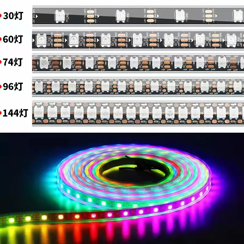 DHgate.com:2024DC5V WS2812 WS2812B 5050 RGB Strip Light Reel, Smart IC ...