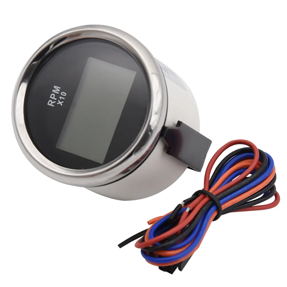 2'' 52mm Waterproof Digital LED Tachometer Hour Meter Gauge for Car ...