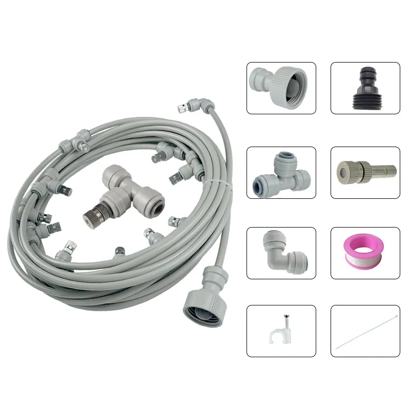 Misting Nozzles Garden Mister Kit: Grey Patio Atomizer, Automatic ...