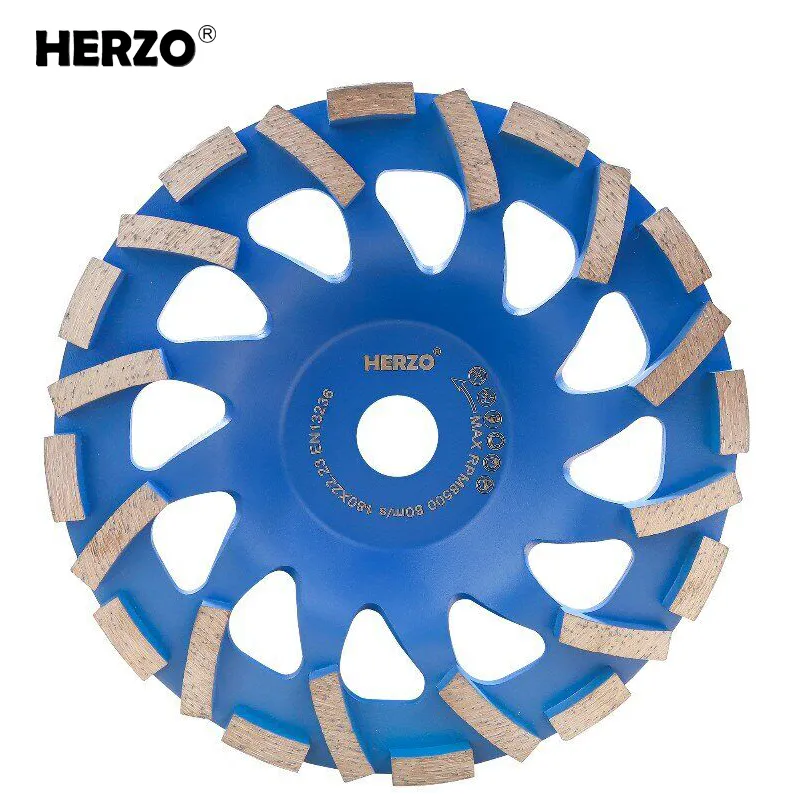 HERZO 7 in/180 mm Diamond Grinding Cup Wheel Disc Segmented Turbo for ...