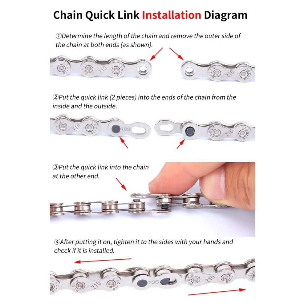 Bike Chain Connector Lock Set - Quick Master Link Joint for MTB Road ...