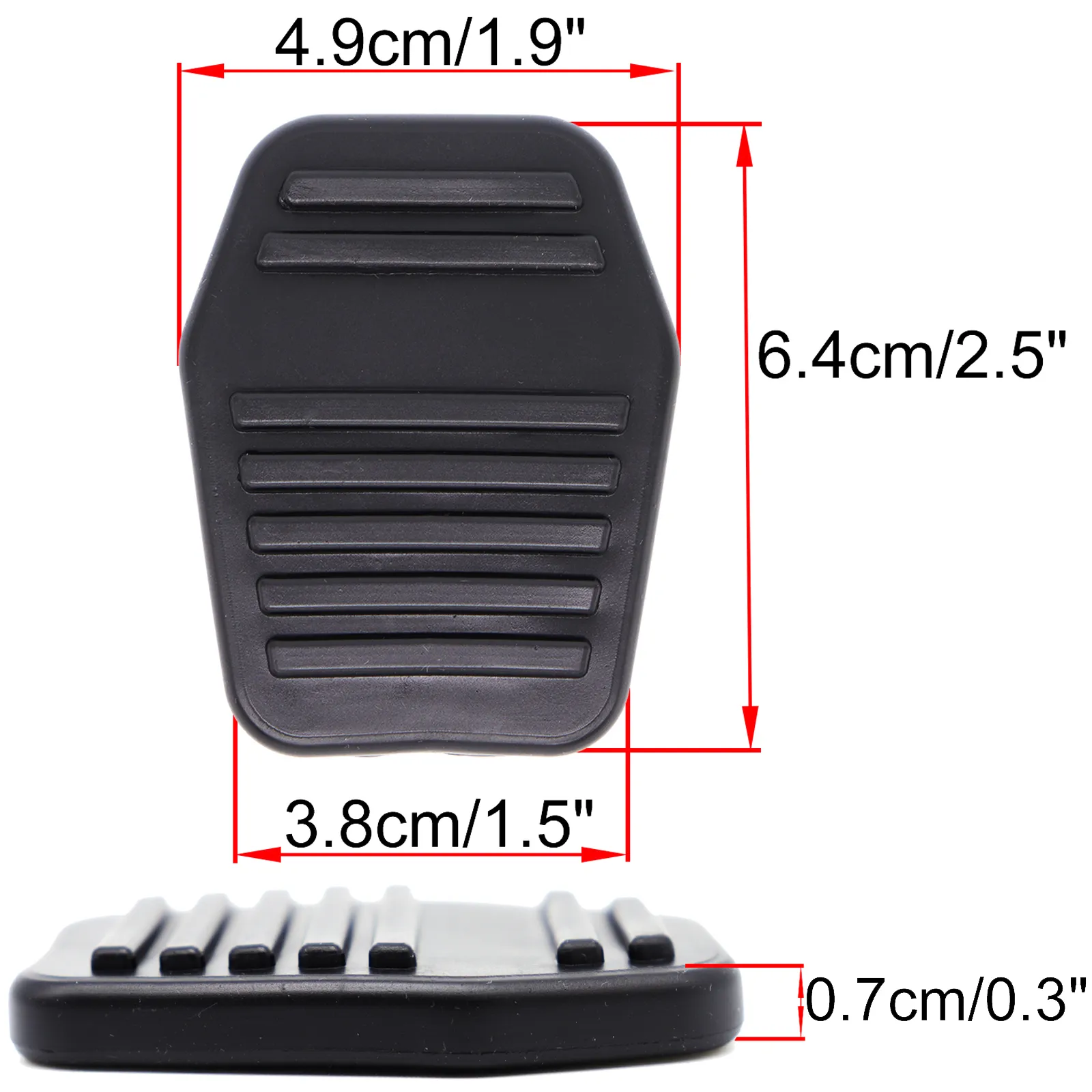 Car Rubber Brake Clutch Foot Pedal Pad Cover Black Replacement for Ford ...