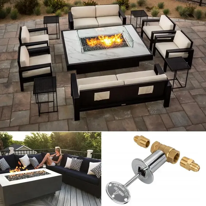 Gas Fire Pit Key Valve Kit: 3 Straight Quarter Turn Shut Off For ...