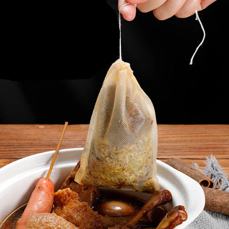 Tea Bags Empty with Drawstring, 100 Unbleached Disposable Tea Infusers ...