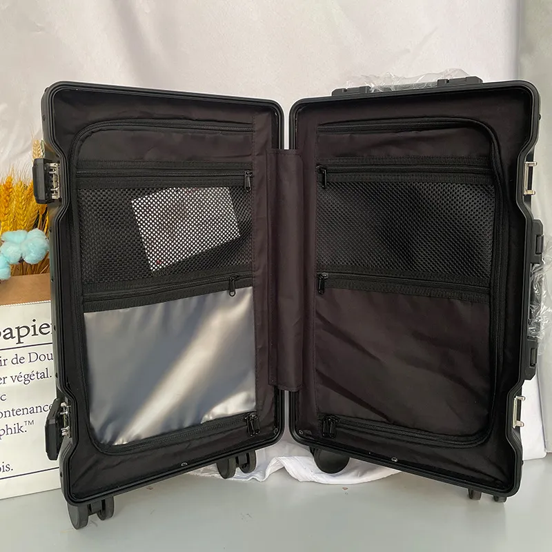 Aluminum Frame Round Tube Travel Away Luggage Set Hard Case For ...