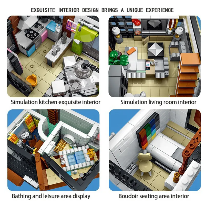 Modern Villa Building Blocks Set - Cube Brown Architecture, Shop Now ...