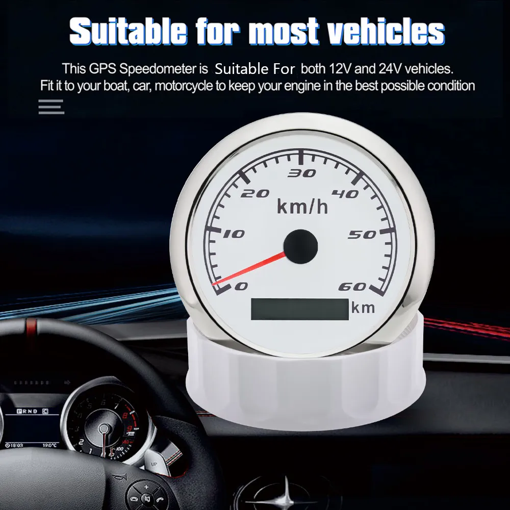 DHgate.com:Waterproof GPS Speedometer 85mm Odometer Gauge for Marine ...