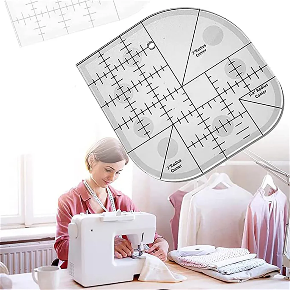 Curved Corner Cutter Ruler Plastic DIY Crafts Patchwork Sewing Template ...