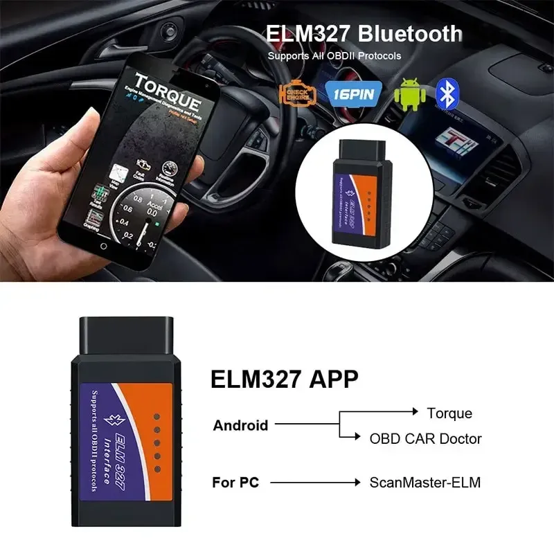 ELM327 OBD2 V2.1 Bluetooth Diagnostic Instrument for Android and ...