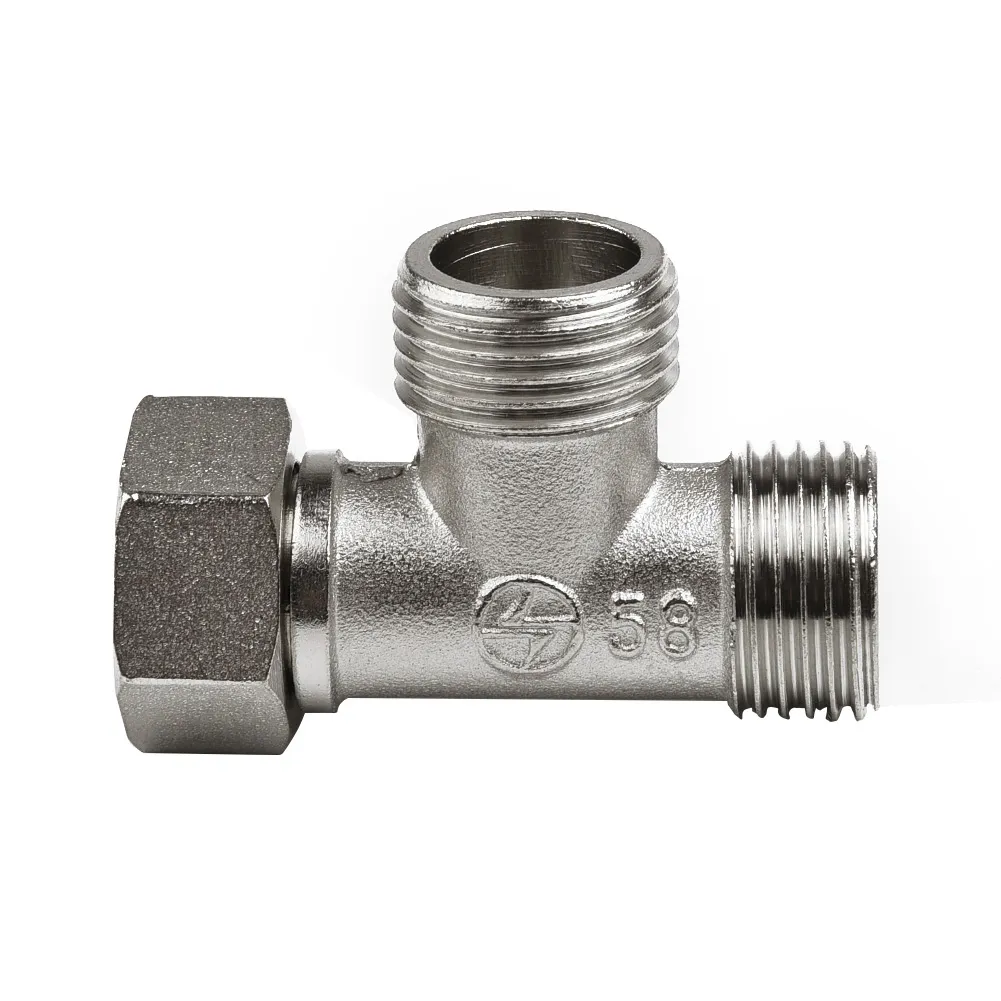 3 Way Diverter Shower Valve: G1/2 Copper T Adapter For Bidet Sprayer ...