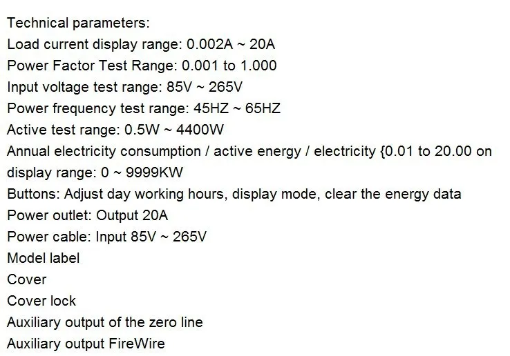 HOPI HP-9800 Handheld Power Meter Power Analyzer LED Metering Socket ...