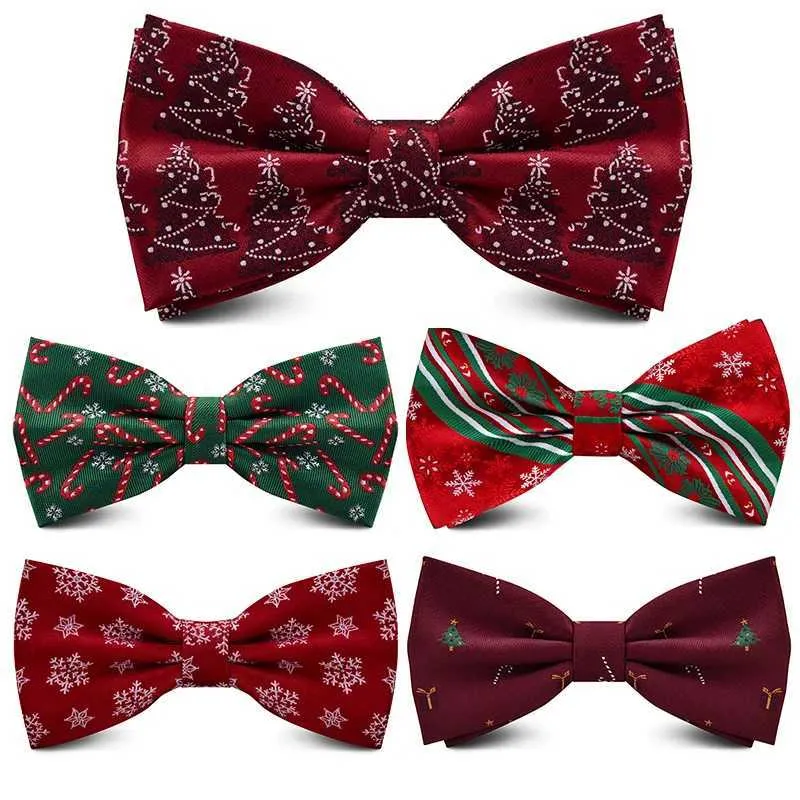 Tie for Men Women Snowmen Christmas Tree Bow Knot Pre-Tied Adult Silk ...