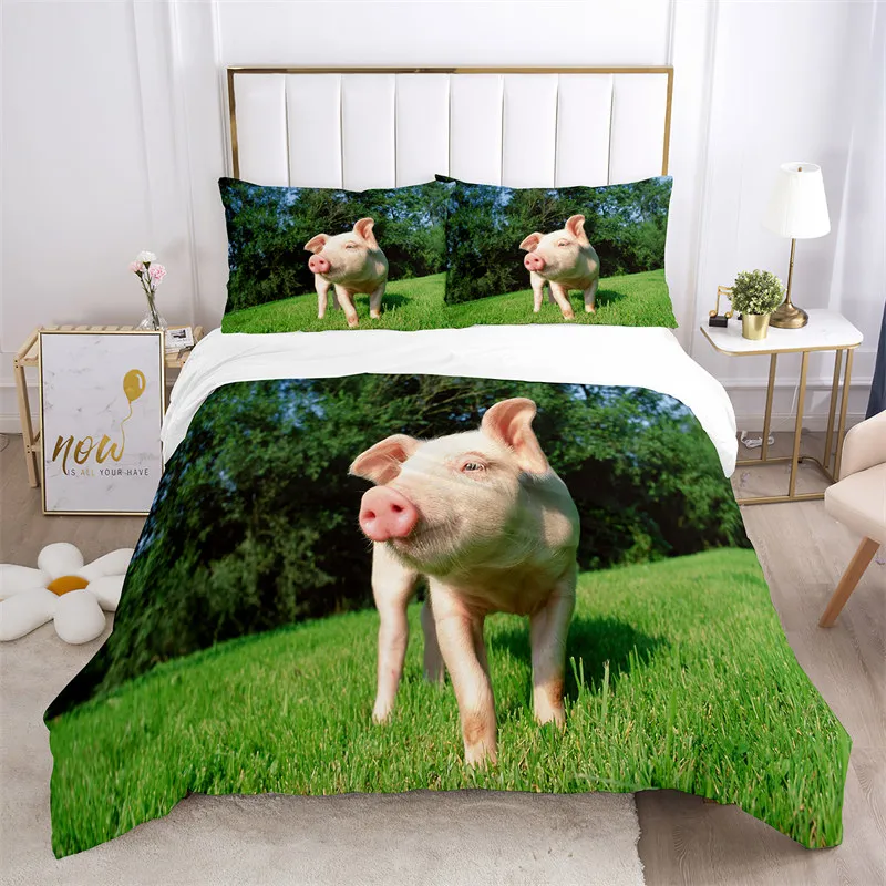 Cute Pig Bedding Set - Soft Animal Duvet Cover for Kids, Boys & Girls ...