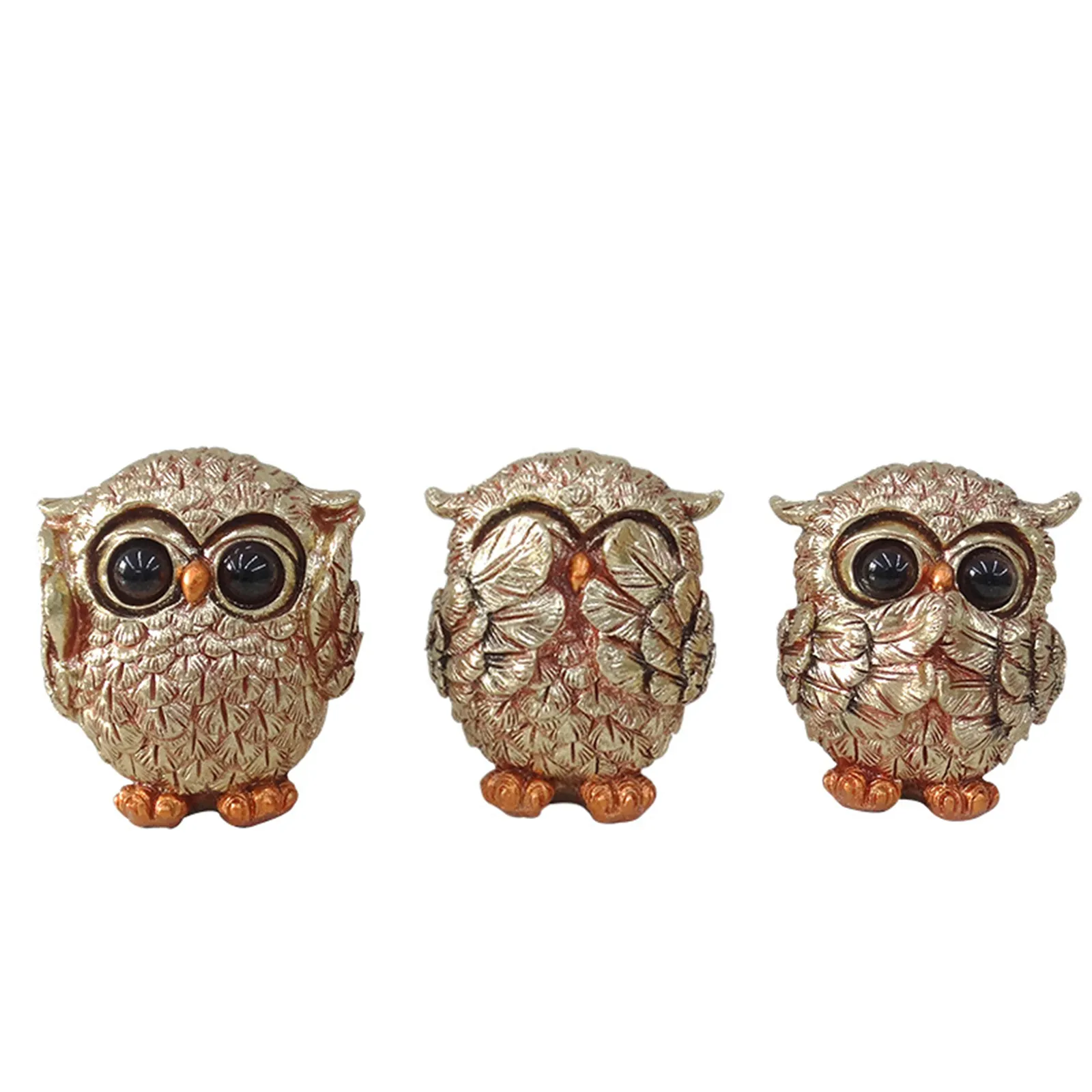 DHgate.com:"Set of 3 Wise Owls Statues - Handcrafted Home and Office ...
