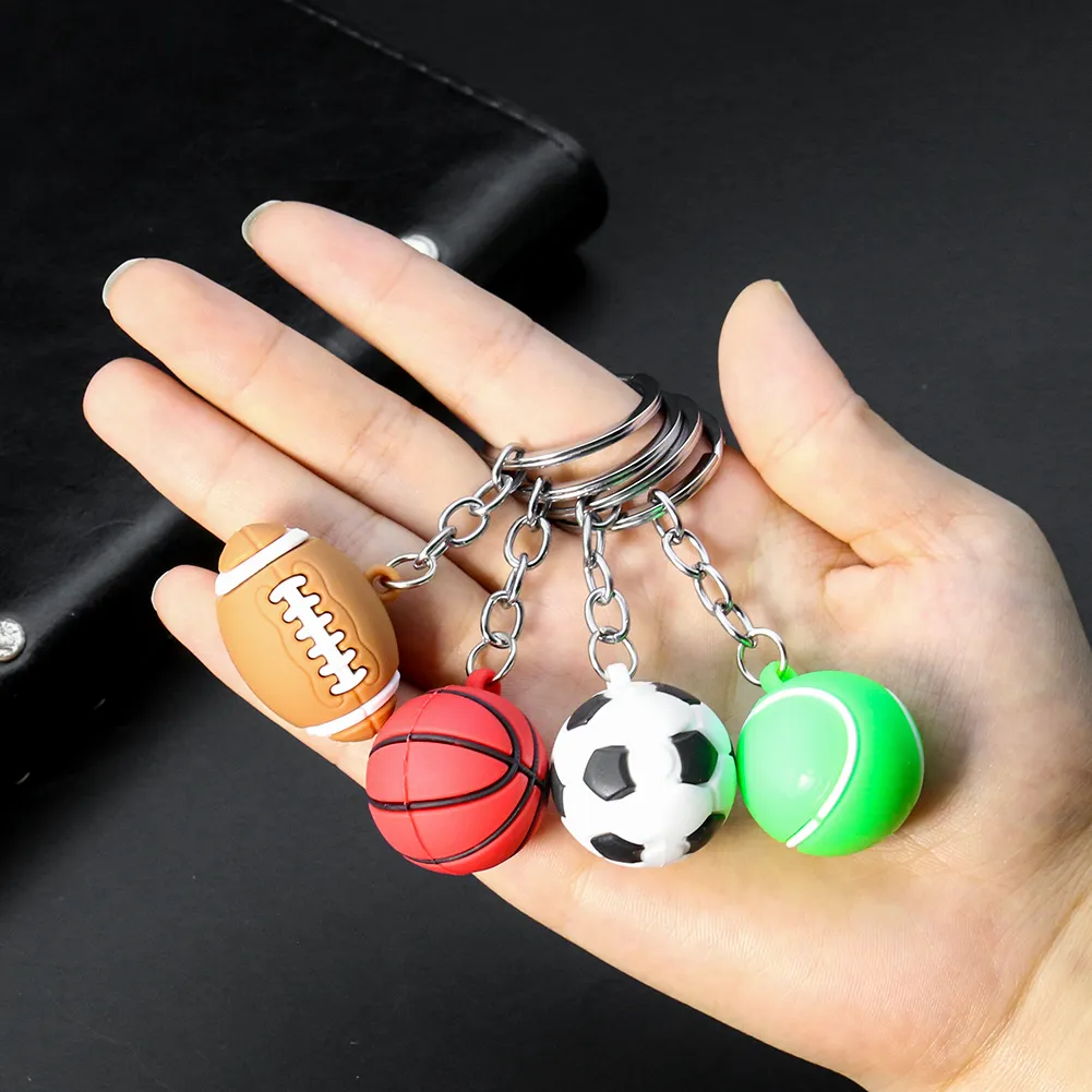 Sporty Keychain for Football & Basketball Fans - Lucky Charm Keyring ...