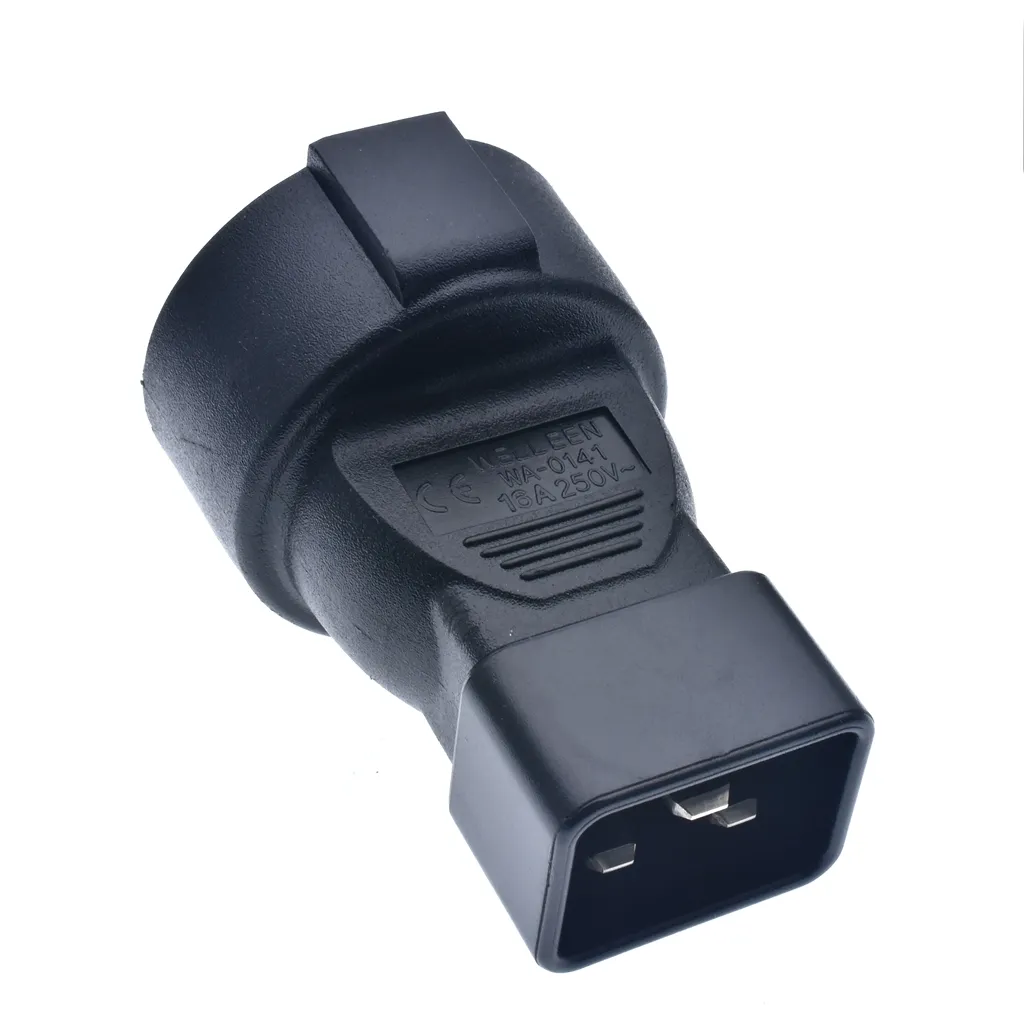 Power Plug Adapter IEC C20 Plug To Schuko CEE7/7 Female Power Adapter Female PDU UPS IEC320 EU ...