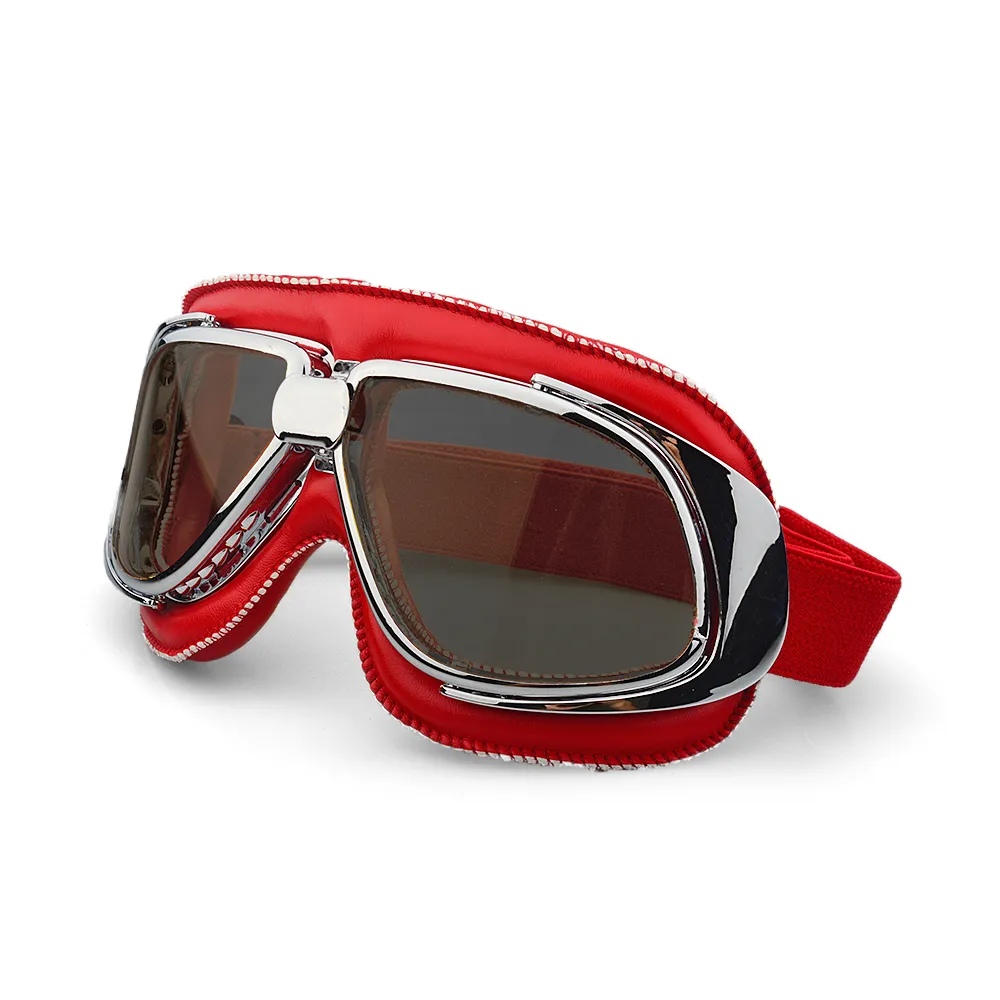 Red Frame Motorcycle Goggles Vintage Leather Pilot... From Ddmywonder ...