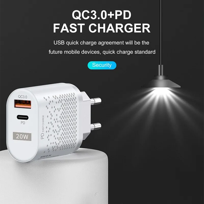 DHgate.com:EU Standard20W PD Wall Charger, QC 3.0 Fast Charging Head ...