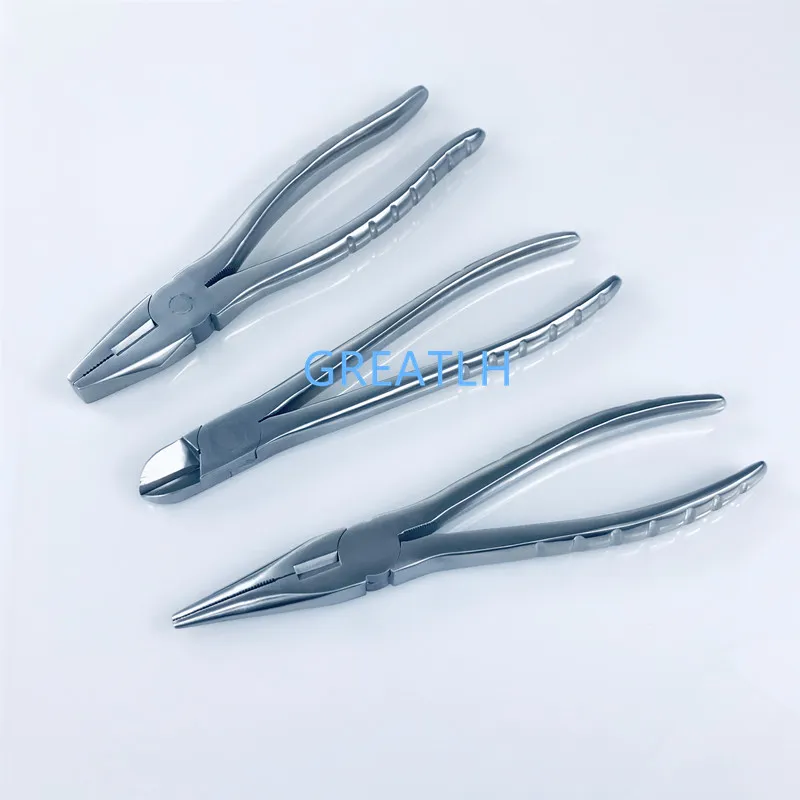 Kirschner Wire Cutter Flat Nose Pliers with Serrated Jaws, Bone Forcep ...