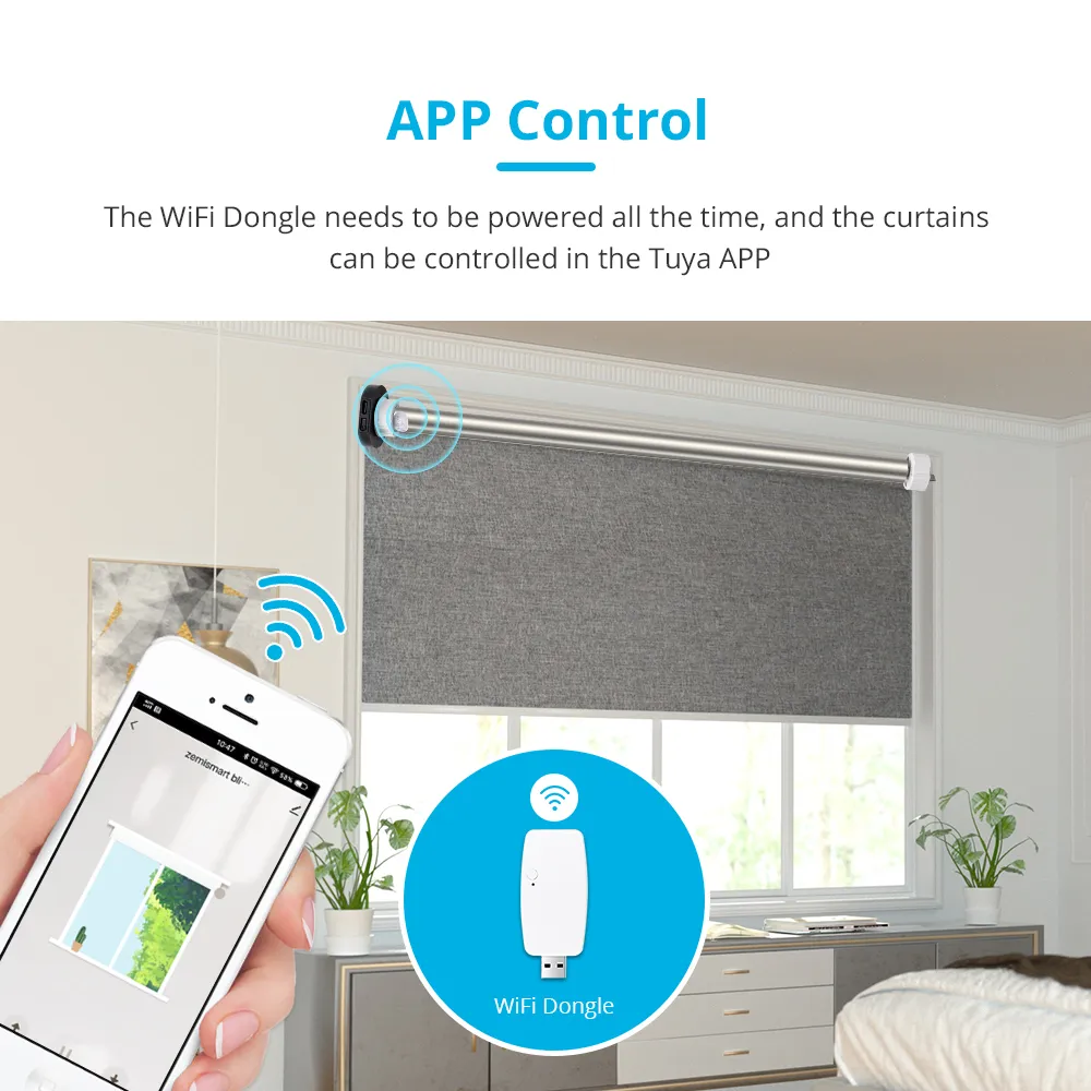 Electric Plug with USB Rechargeable Tuya WiFi Smart Roller Blind Motor ...