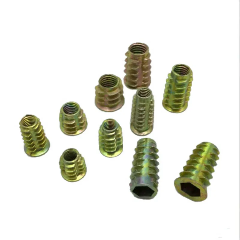 Zinc Alloy Threaded Inserts for Wood M4 M5 M6 M8 M10 Flanged Hex Drive ...
