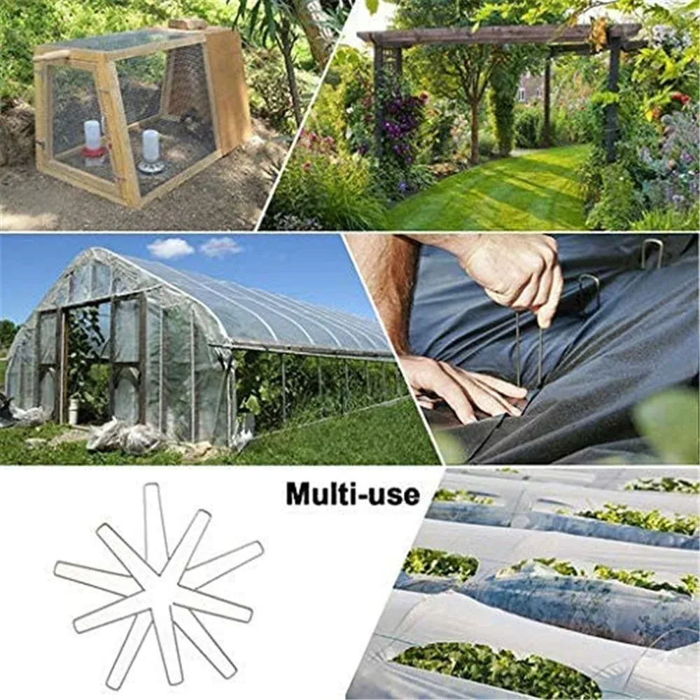 DHgate.com:Galvanized Garden Stakes | 100 Pcs Heavy-Duty U-Shaped ...