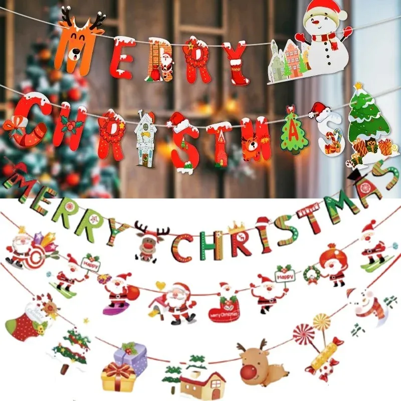 5m Christmas Bunting Banner Wall Hanging: Santa Claus Merry Christmas ...