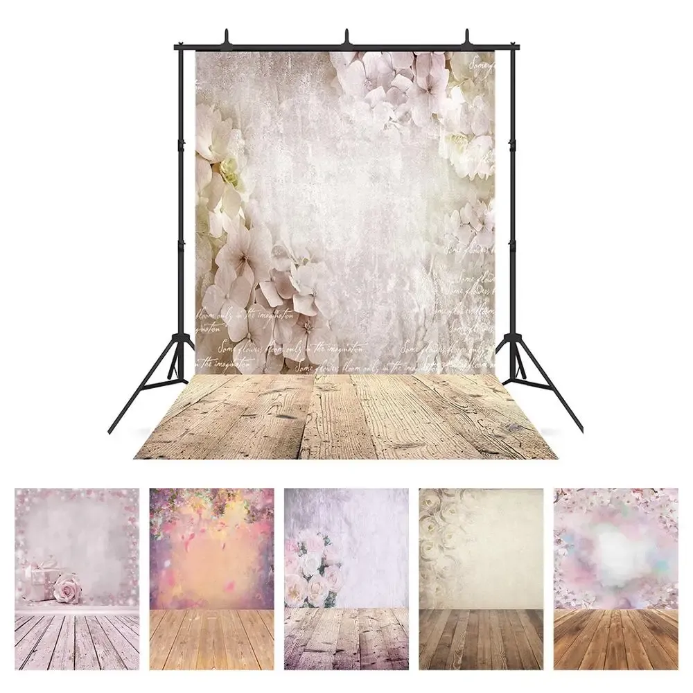 Flower Wooden Floor Backdrop 5 ft x 3 ft Vinyl Photography Background ...