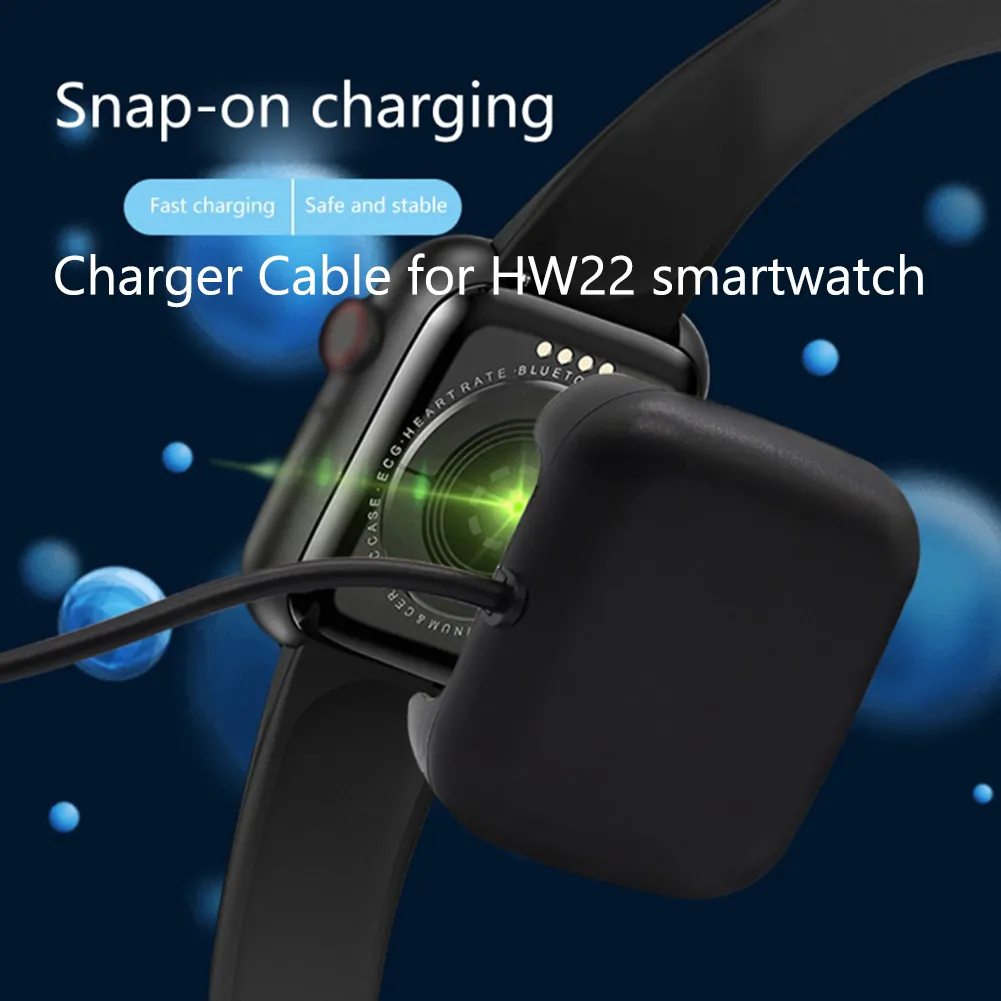 DHgate.com:2024Magnetic Charging Cable Dock for HW22 HW19 Smartwatch, 1M Black USB Charger Stand ...
