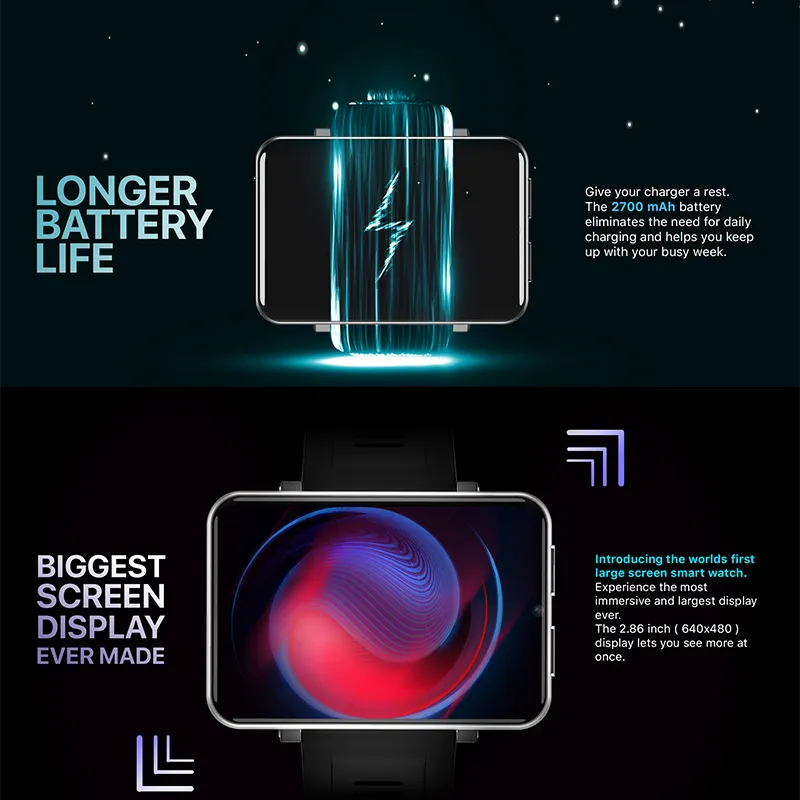 DHgate.com:DM100 4G Smartwatch: 2.86" Android 7.1 Fitness Watch ...