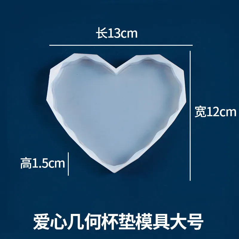 Concrete Coaster Molds Round and Heart-Shaped Silicone Trays for Resin ...