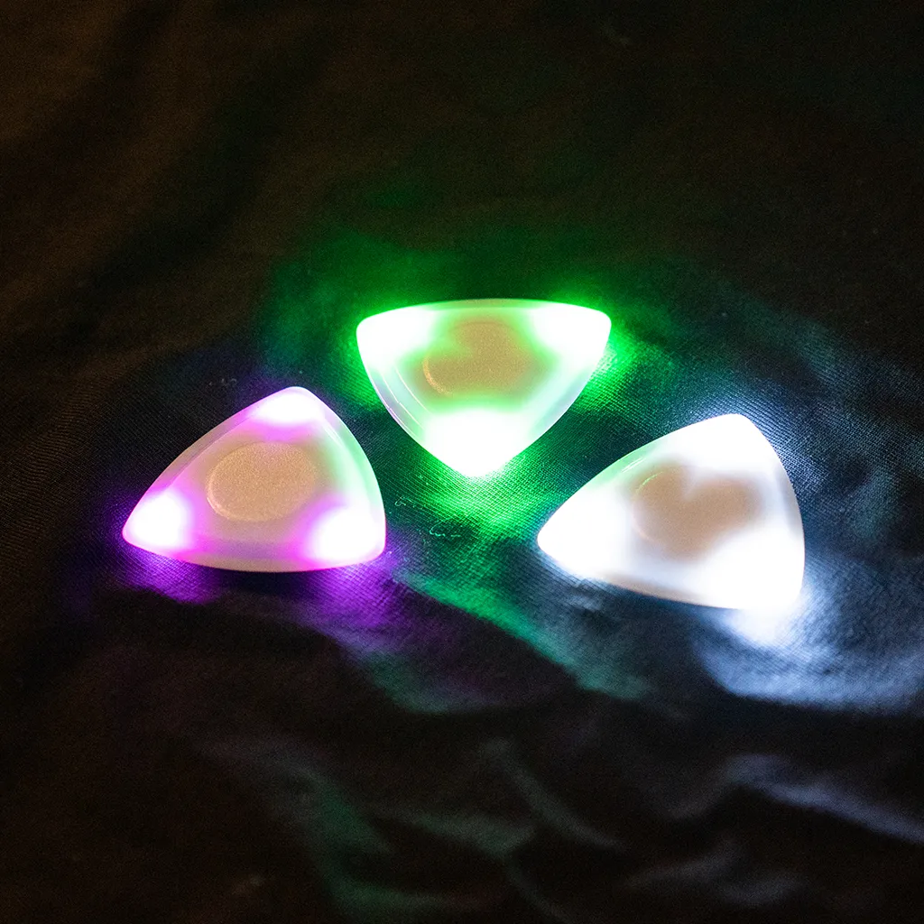 Mugig LOOK Transparent Celluloid Guitar Picks Pack of 10, Colorful LED ...
