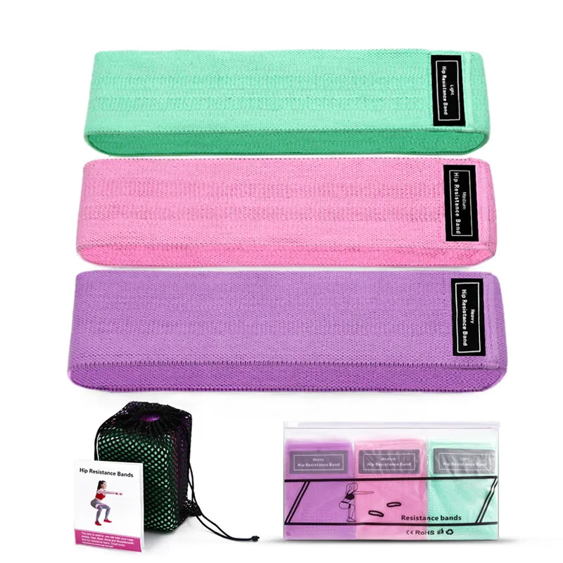 3-Piece Anti-Slip Yoga Resistance Bands for Legs, Hips, and Glutes from ...