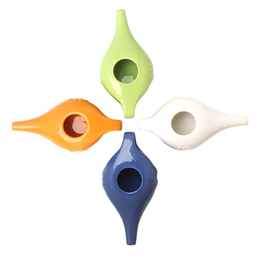Portable Ceramic Neti Pot - Nose Cleaning Kit for Sinus Relief & Nasal ...