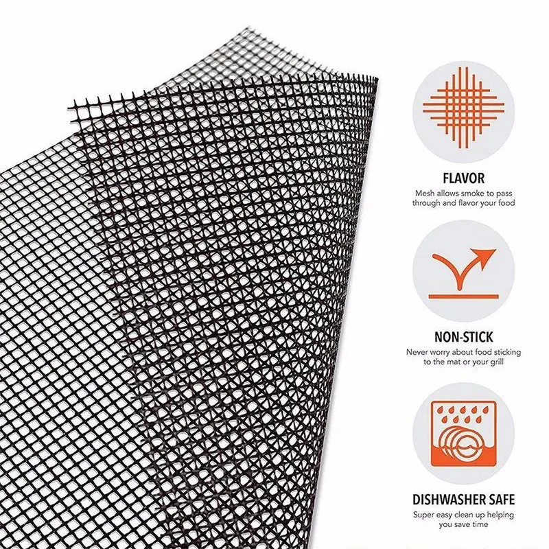 Non-Stick Grid Shape BBQ Mat Cooking Grilling Sheet Liner for Fish ...