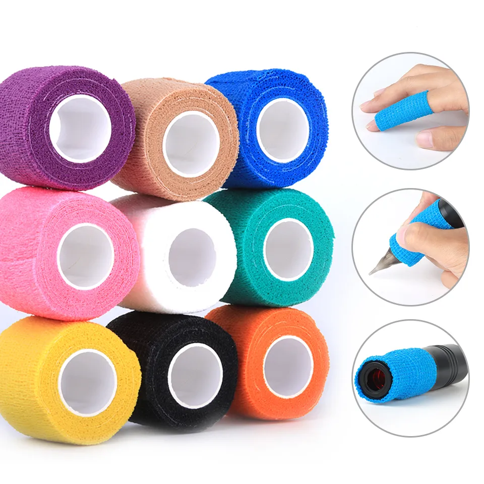 1 Roll 5 cm x 4.5 m Disposable Self-Adhesive Elastic Tattoo Bandage ...