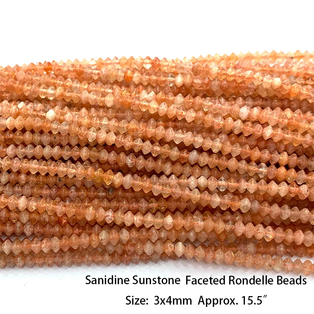 Natural Gold Sunstone Beads - Faceted Rondelle, Cube, Coin & Nugget ...