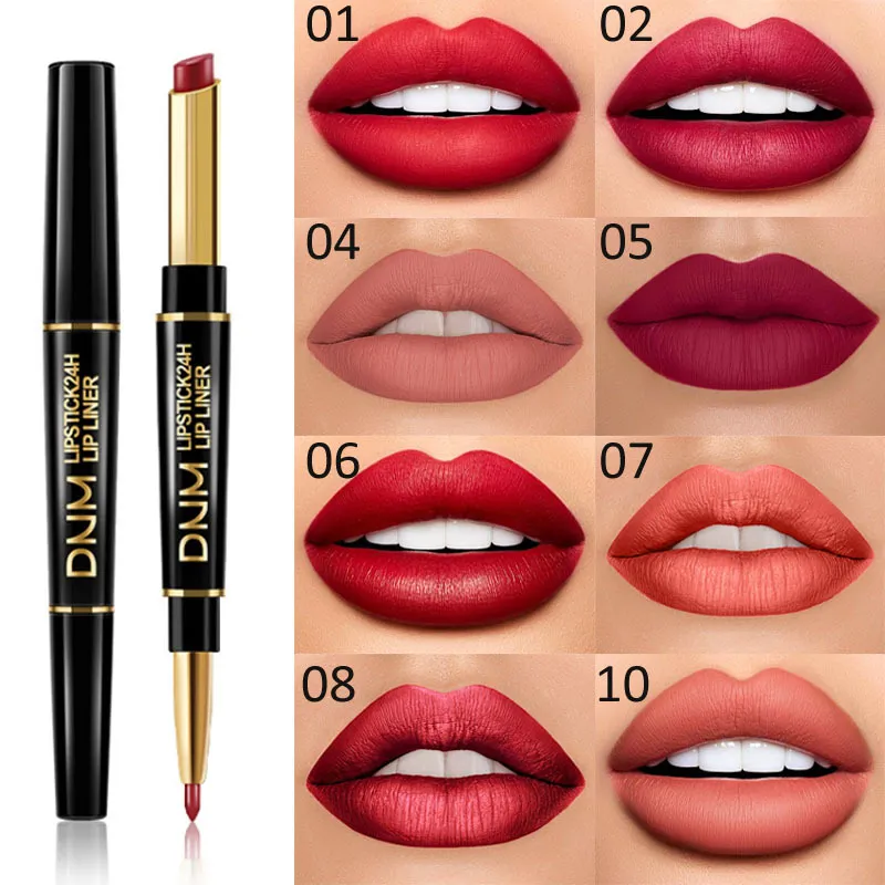 Long Lasting 2 In 1 Waterproof Matte Lip Liner Setstick And Lip Liner ...