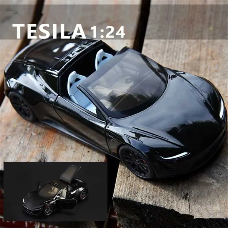 1:24 Scale Roadster Model Y & 3 Model S Alloy Toy Ferrari With Sound ...