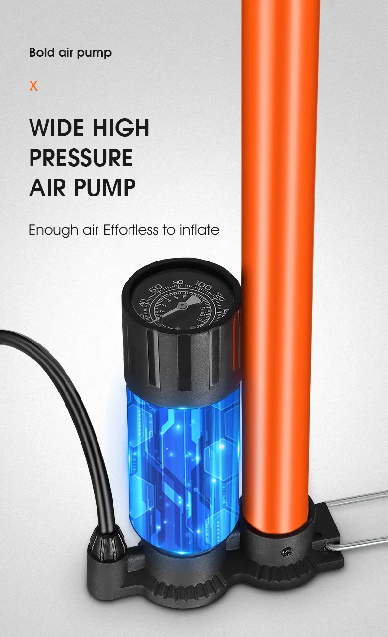 WEST BIKING 160PSI Bike Floor Pump High Pressure Cycling Pump Air ...