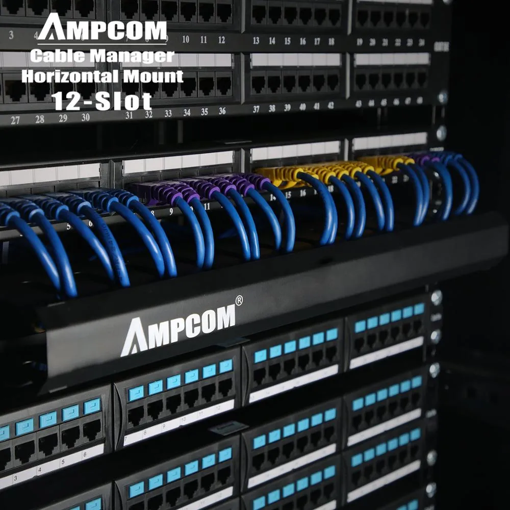 AMPCOM 1U Horizontal Mount Server Rack Cable Management Tray, 19-inch ...