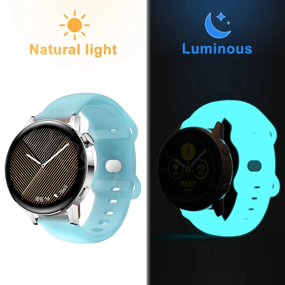Luminous Silicone Garmin Vivoactive 4 Strap Watchband For Huawei Watch ...