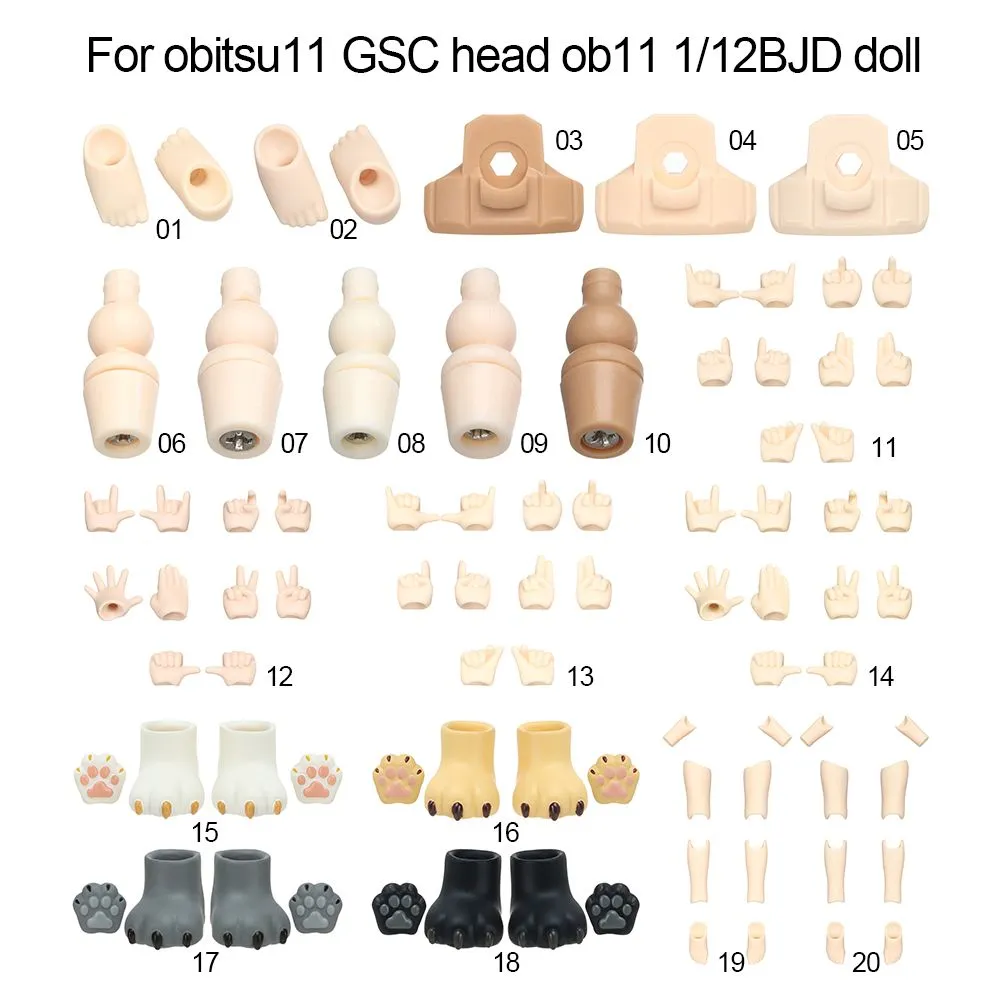 11CM Doll Body Parts YMY Resin Hand with Moveable Joint for Obitsu11 ...
