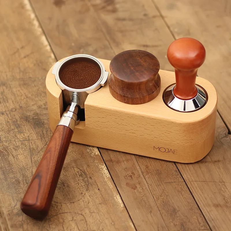 Walnut Wood Coffee Filter Tamper Holder stand for - Espresso Mat stand ...